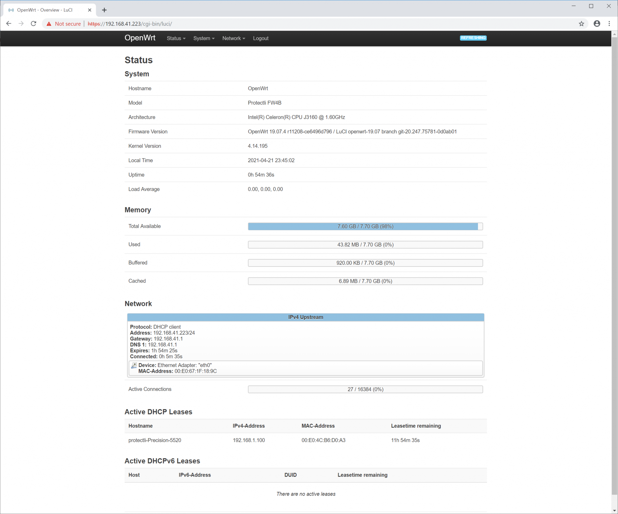 OpenWrt on the Vault - Protectli